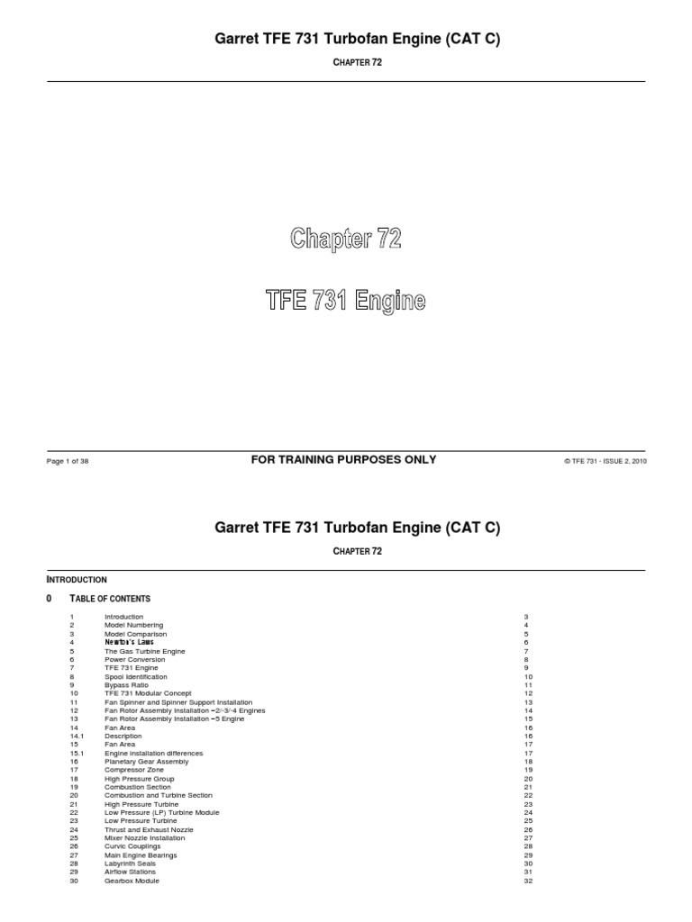 TFE 731 Chap 72 | PDF | Gas Compressor | Gas Turbine