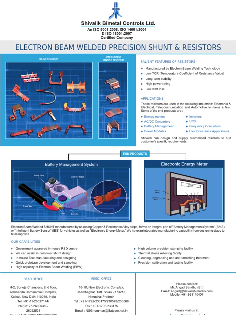 Shunt For "Battery Management System" (BMS) | PDF