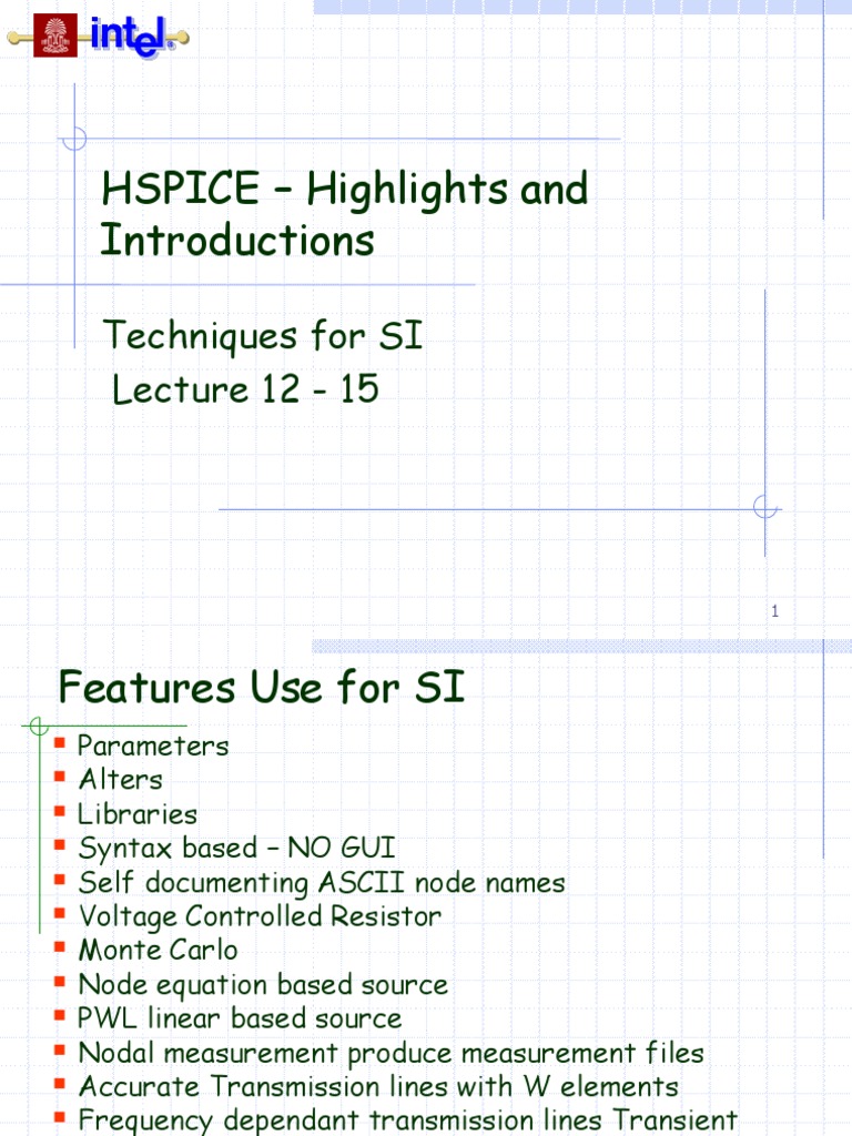 Class12 15 HSPICE | PDF | Spice | Electrical Network