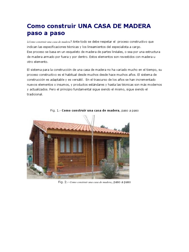 Como Construir Una Casa De Madera Paso A Paso Pdf