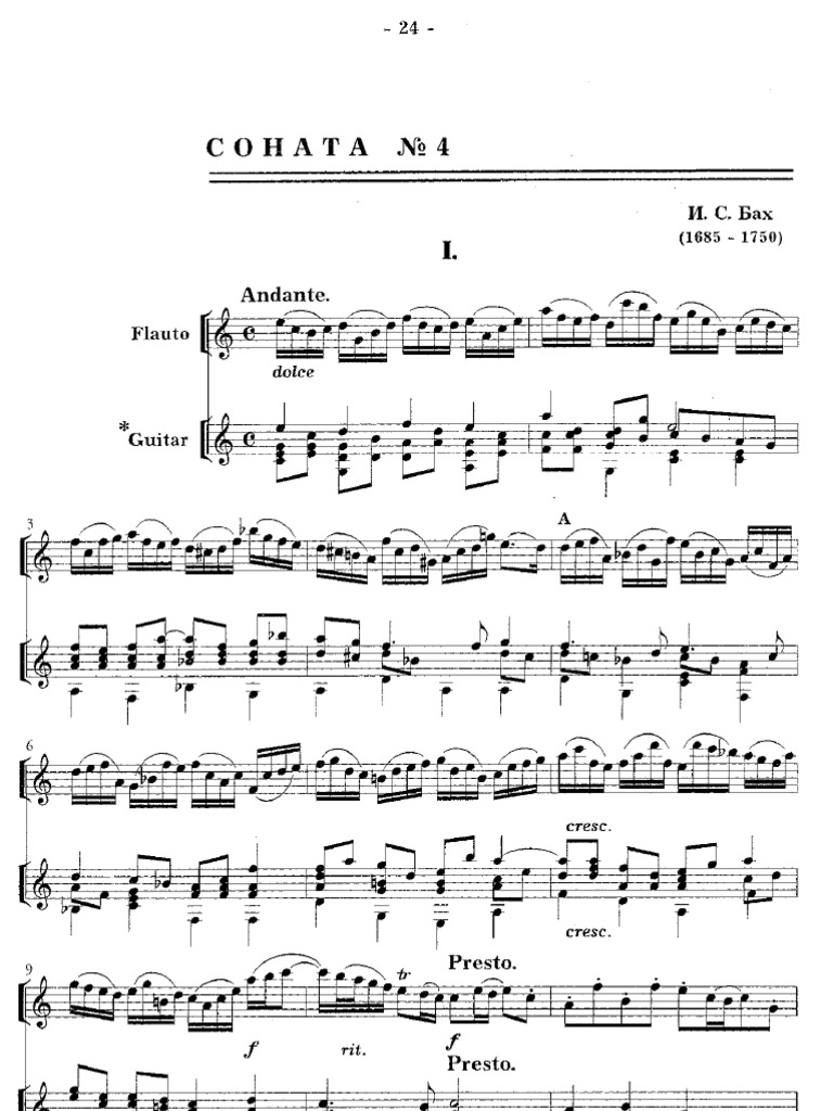 J.S. Bach - Sonata #4 flute and guitar