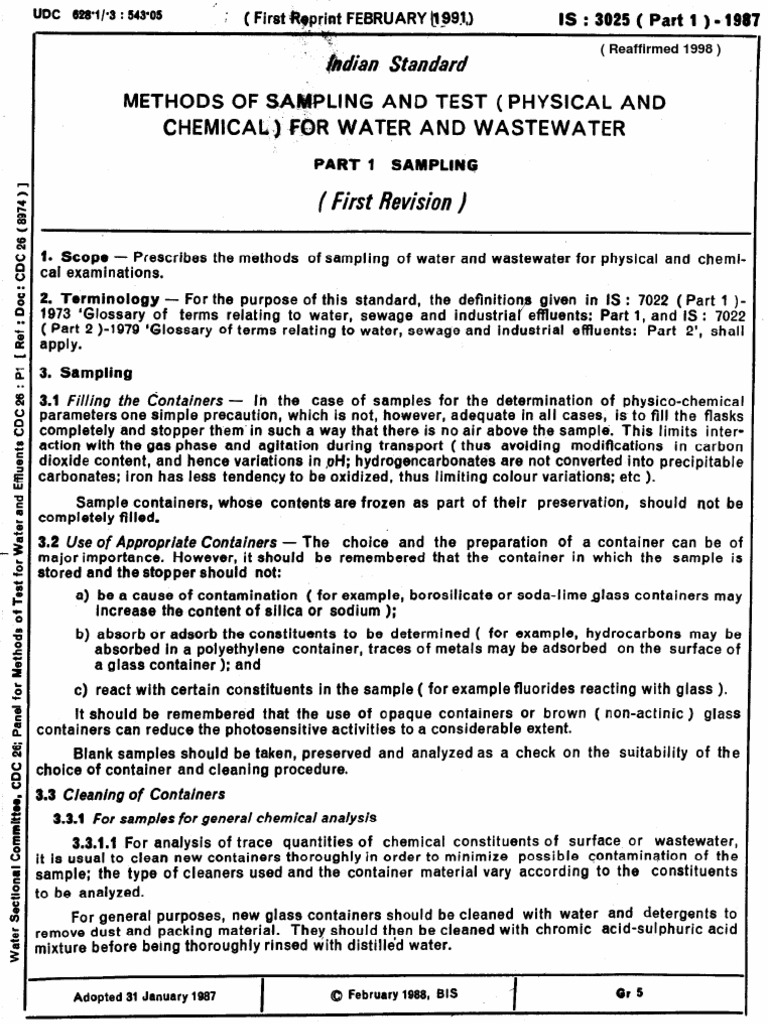 is-3025-part-1-method-of-sampling-and-test-physical-cha-sewage