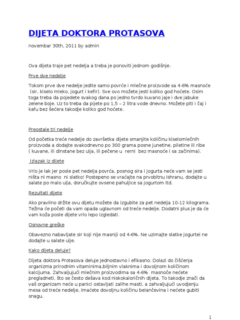 Dijeta DR Protasova I Tibet Lek Protiv Holesterola | PDF