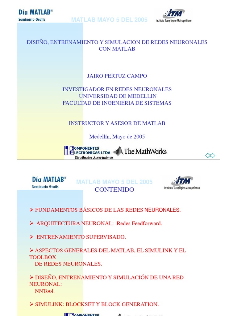 Diseno, Entrenamiento y Simulacion de Redes Neuronales Con MATLAB | PDF ...