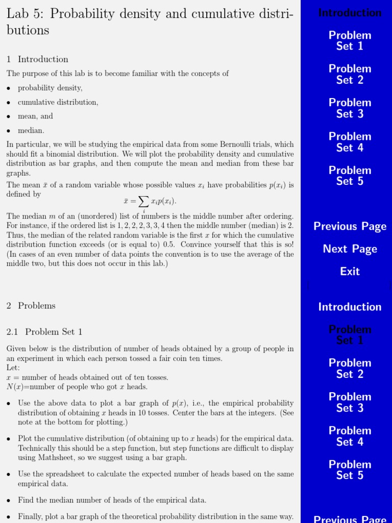 Screen Ns Lab 5 | PDF | Expected Value | Probability Distribution