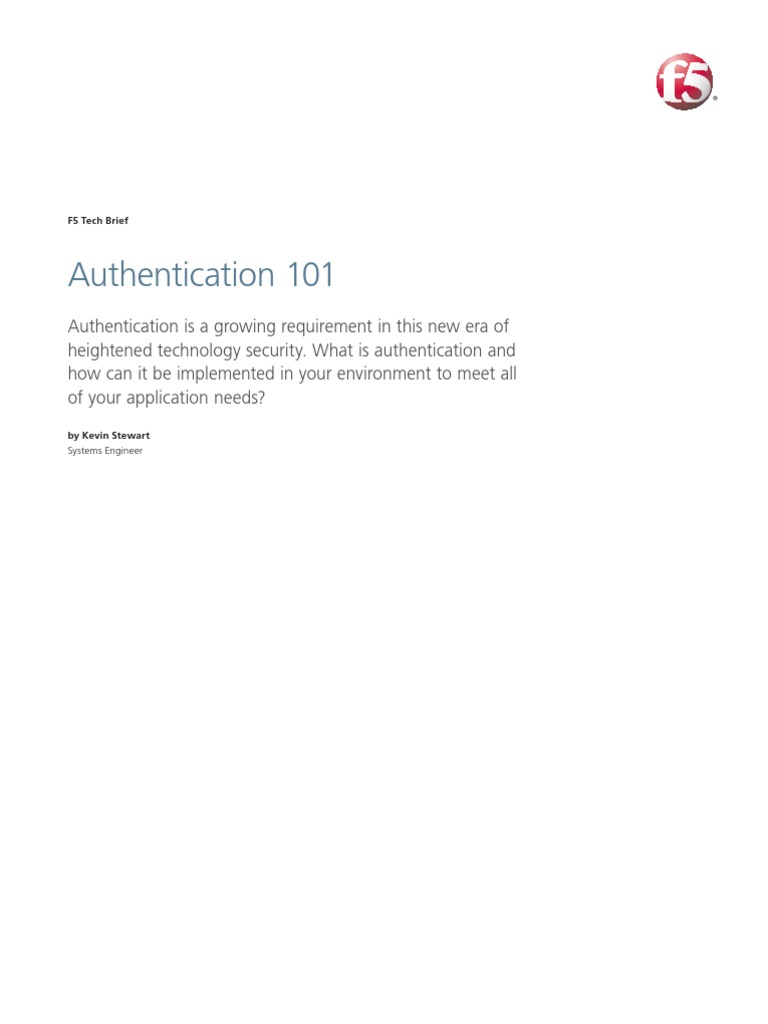Authentication 101 White Paper | Download Free PDF | Authentication ...
