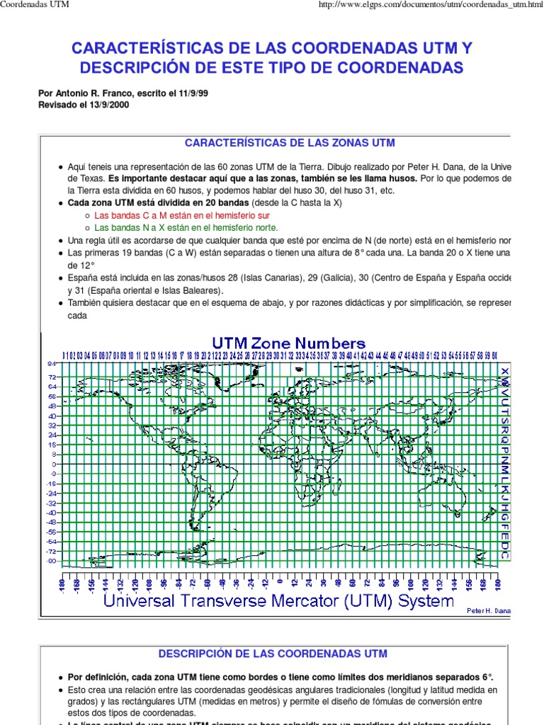 Coordenadas UTM | PDF | Esfera | Infografia