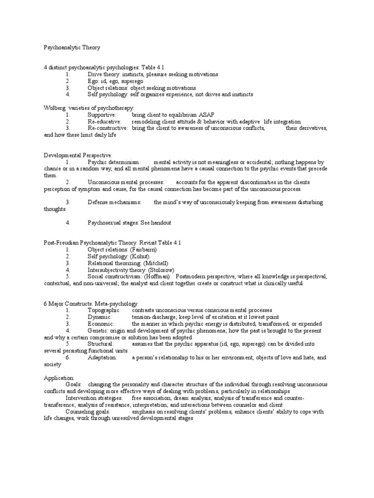 Theories Outlines | PDF | Existentialism | Id