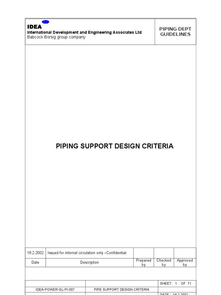 Pipe Supports Design Criteria | PDF | Pipe (Fluid Conveyance ...