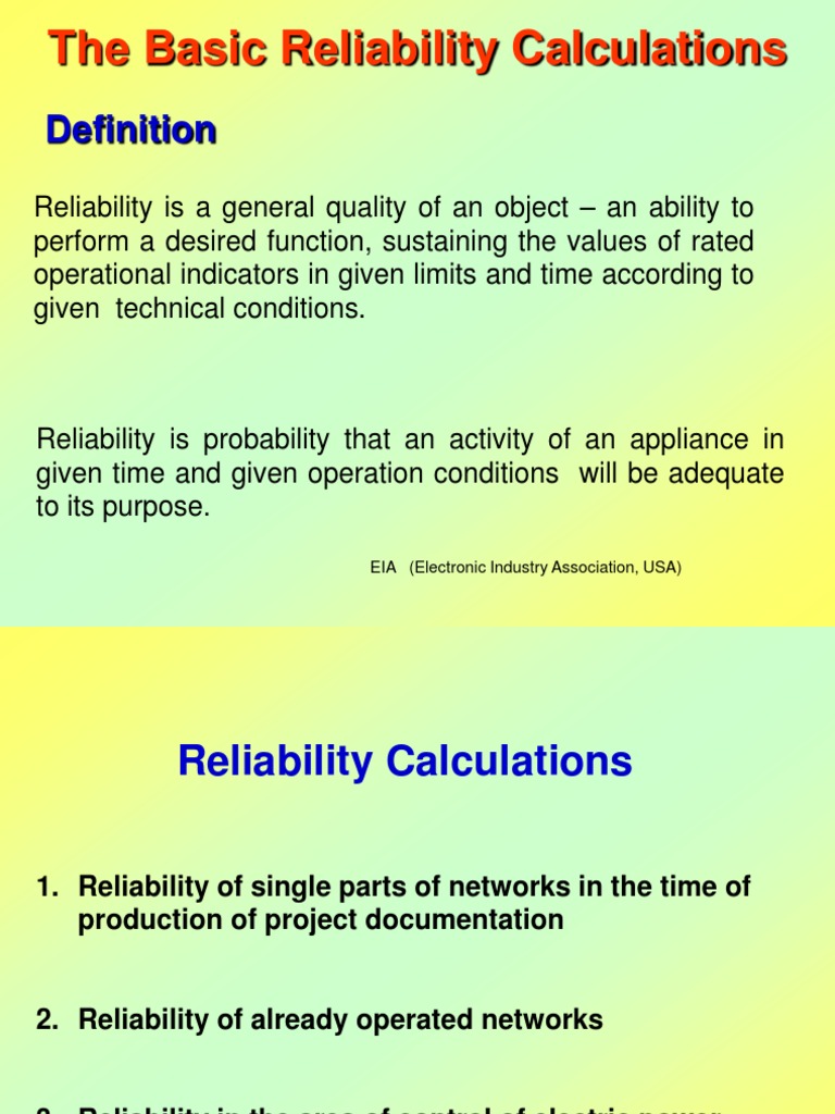 The Basic Reliability Calculations | PDF | Reliability Engineering ...