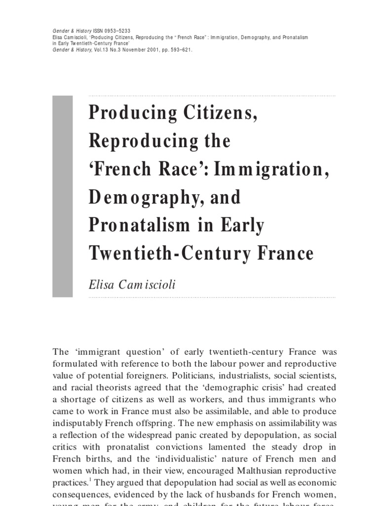 Producing Citizens Reproducing The French Race | PDF | French People ...