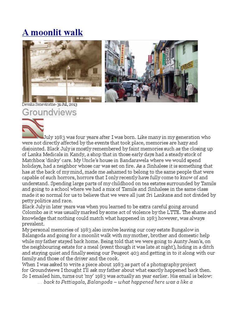 A Moonlit Walk | PDF | Sri Lanka | Violence