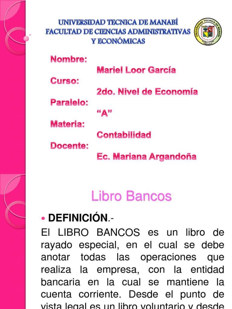 Contabilidad Libro Bancos | PDF | Tarjeta de débito | Bancos