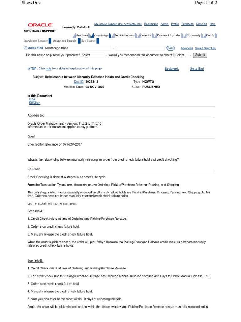 Credit Check Manual Release | PDF | Cyberspace | World Wide Web