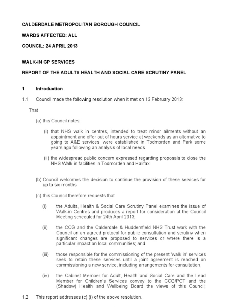 Item 10. Walk in Services | PDF | General Practitioner | National ...