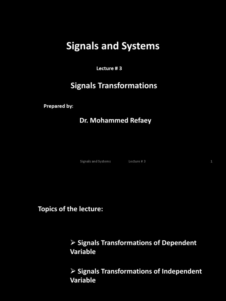 Signals and Systems | PDF | Signal (Electrical Engineering ...