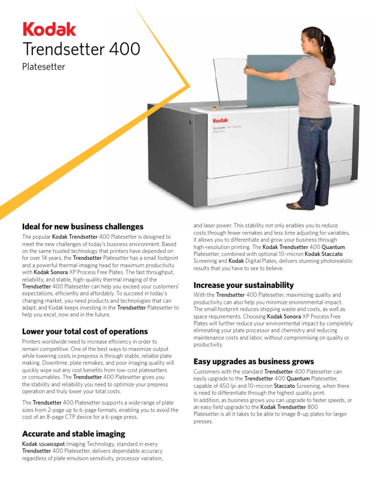 Trendsetter 400: Platesetter | PDF | Innovation