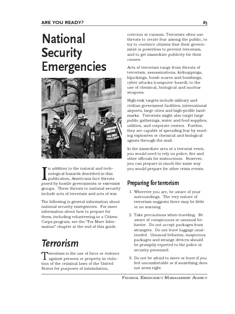 National Security Emergencies | PDF | Social Science