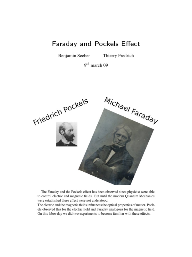 Faraday and Pockels Effect | PDF | Piezoelectricity | Polarization (Waves)