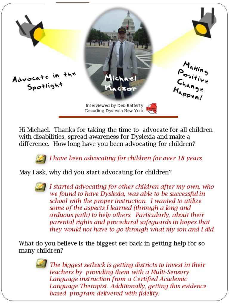 Michael Kaczor: Interviewed by Deb Rafferty Decoding Dyslexia New York ...