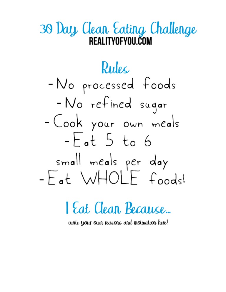Clean Eating Challenge Rules | PDF