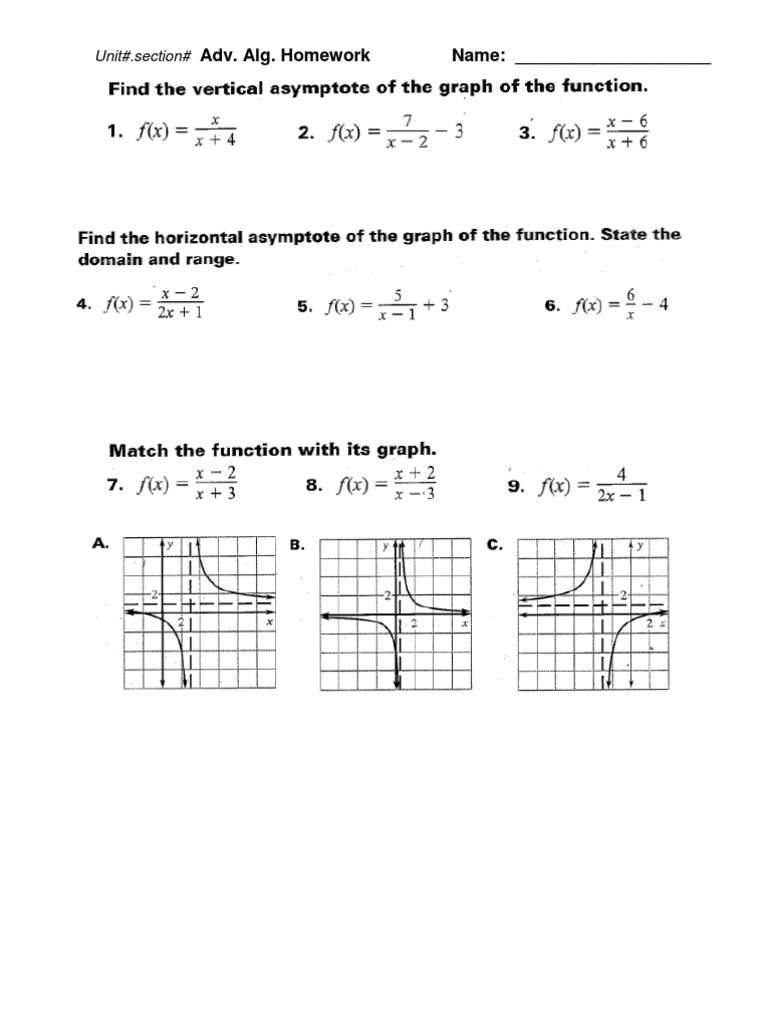 Advanced Algebra Homework Assignment | PDF