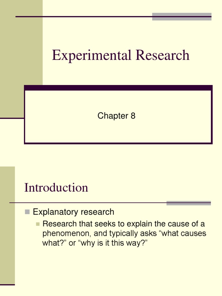 Week 5, Unit 1 Experimental Research | PDF