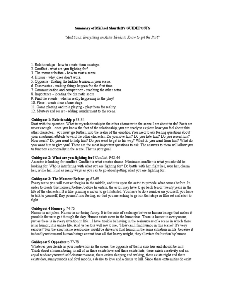 Summary of Michael Shurtleff | PDF | Humour | Actor