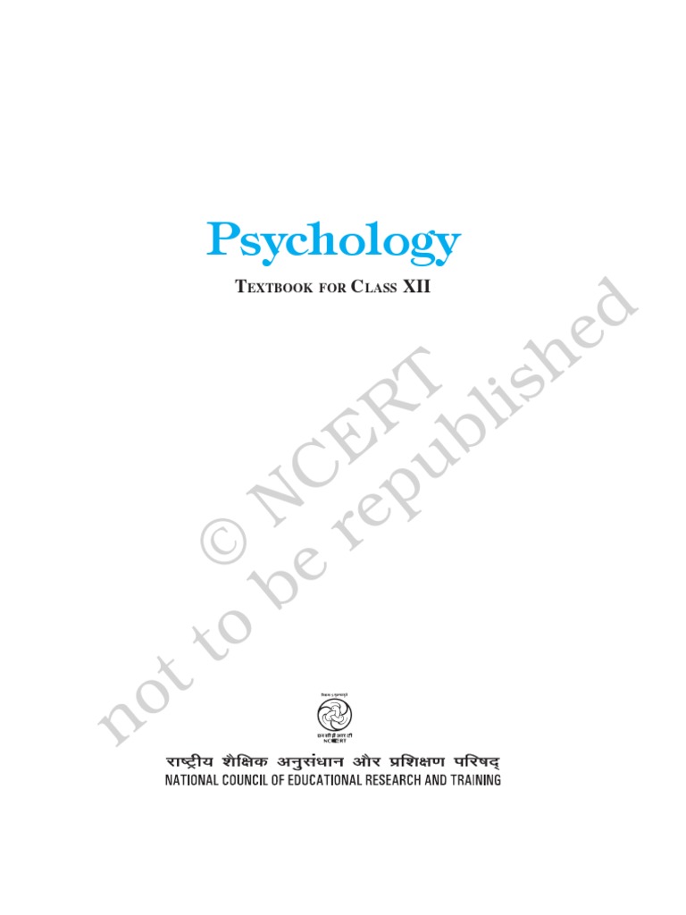 Psychology - Class XII - Contents | PDF | Psychological Concepts ...