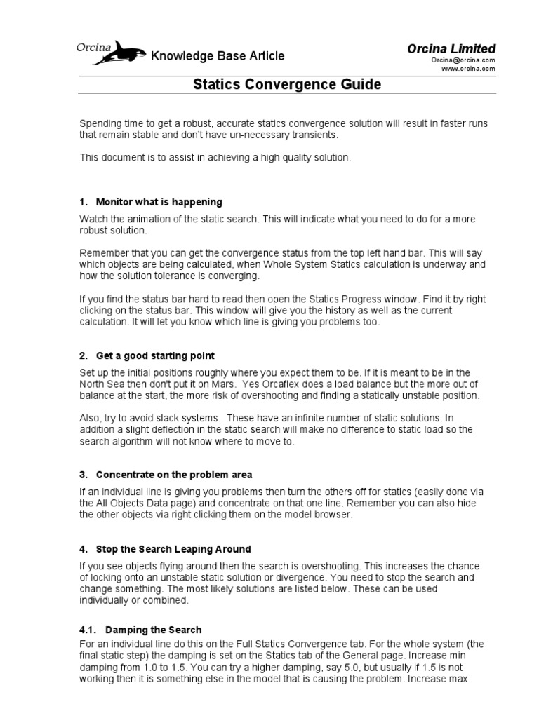Static Convergence Guide | PDF | Algorithms | Stiffness