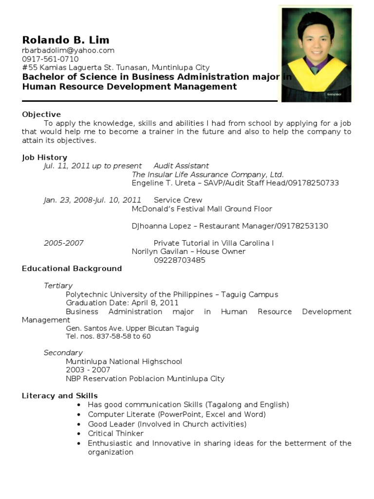 CV-Rolando B. Lim | PDF | Religion And Belief