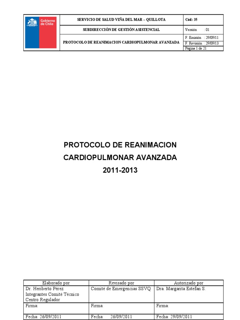 Protocolo Rcp-Avanzada | PDF