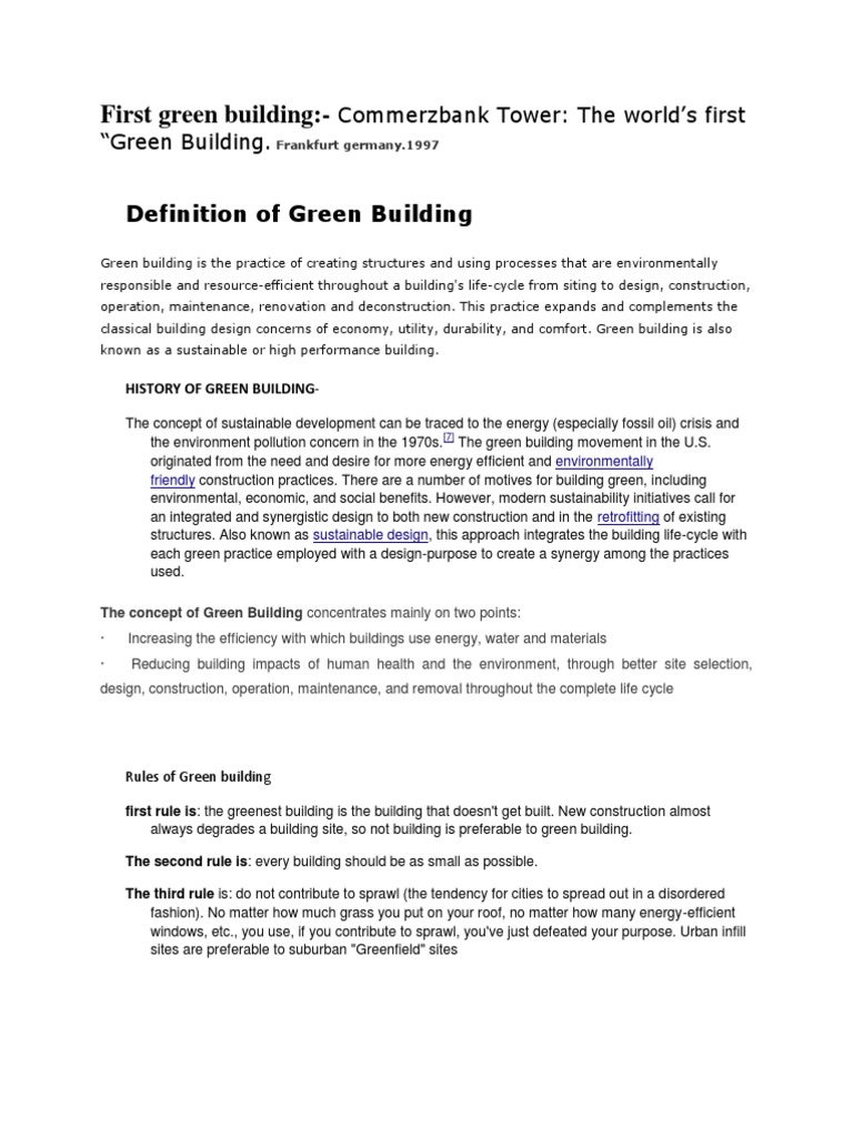 First Green Building | Download Free PDF | Green Building | Leadership ...