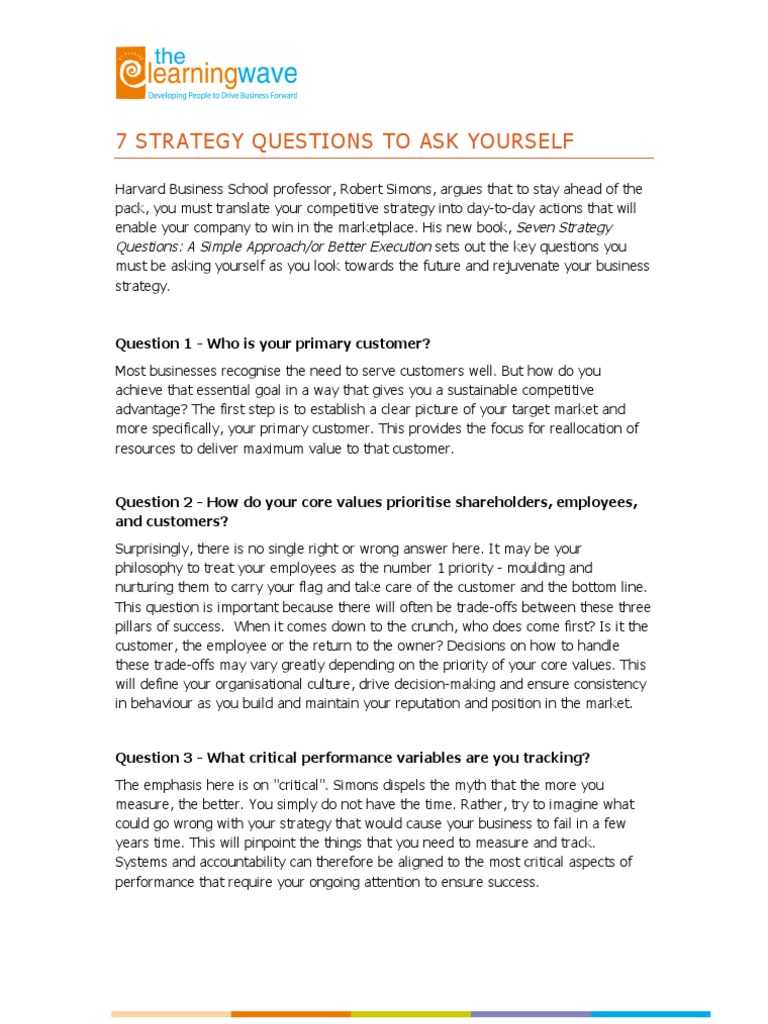 7 Strategy Questions