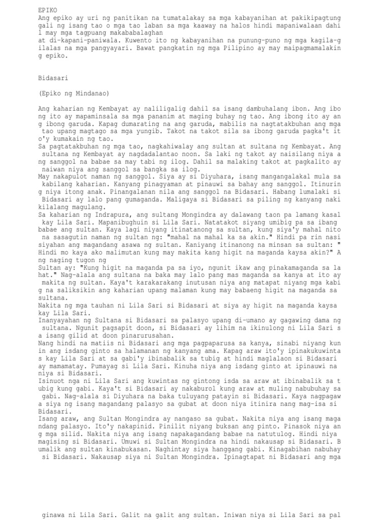 Mga Epiko Sa Pilipinas | PDF