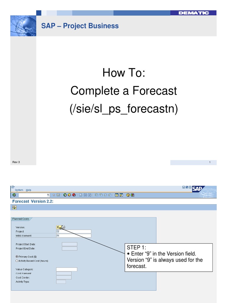 SAP Forecasting for Project Management | PDF | Project Management ...