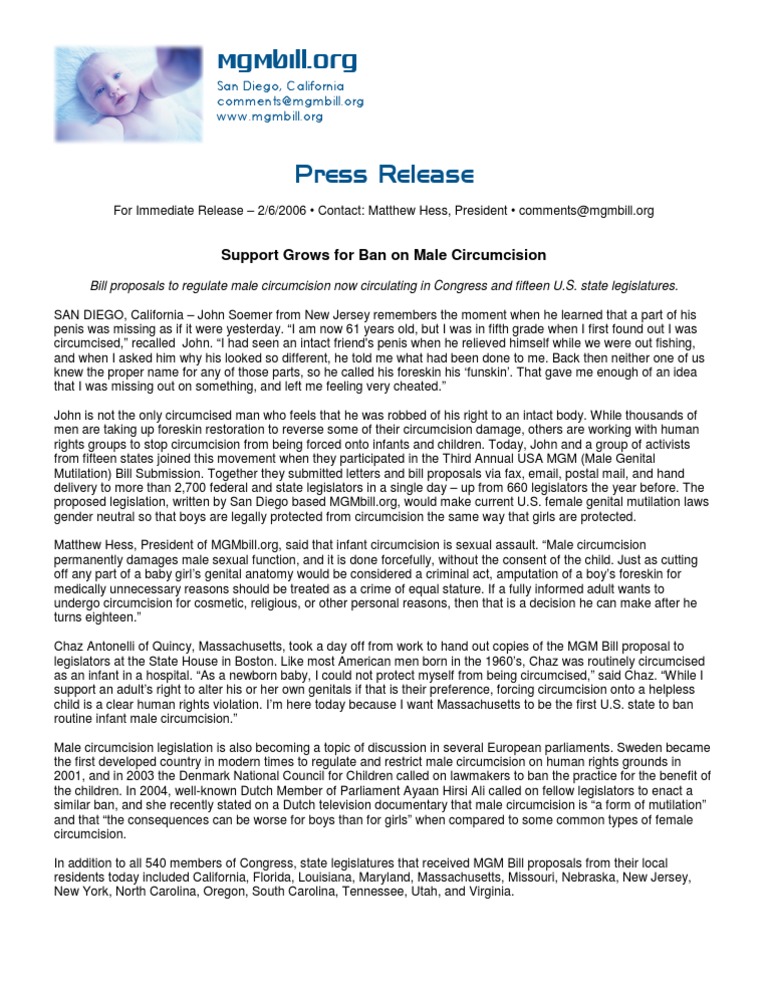 Support Grows For Ban On Male Circumcision | PDF | Circumcision | Human ...