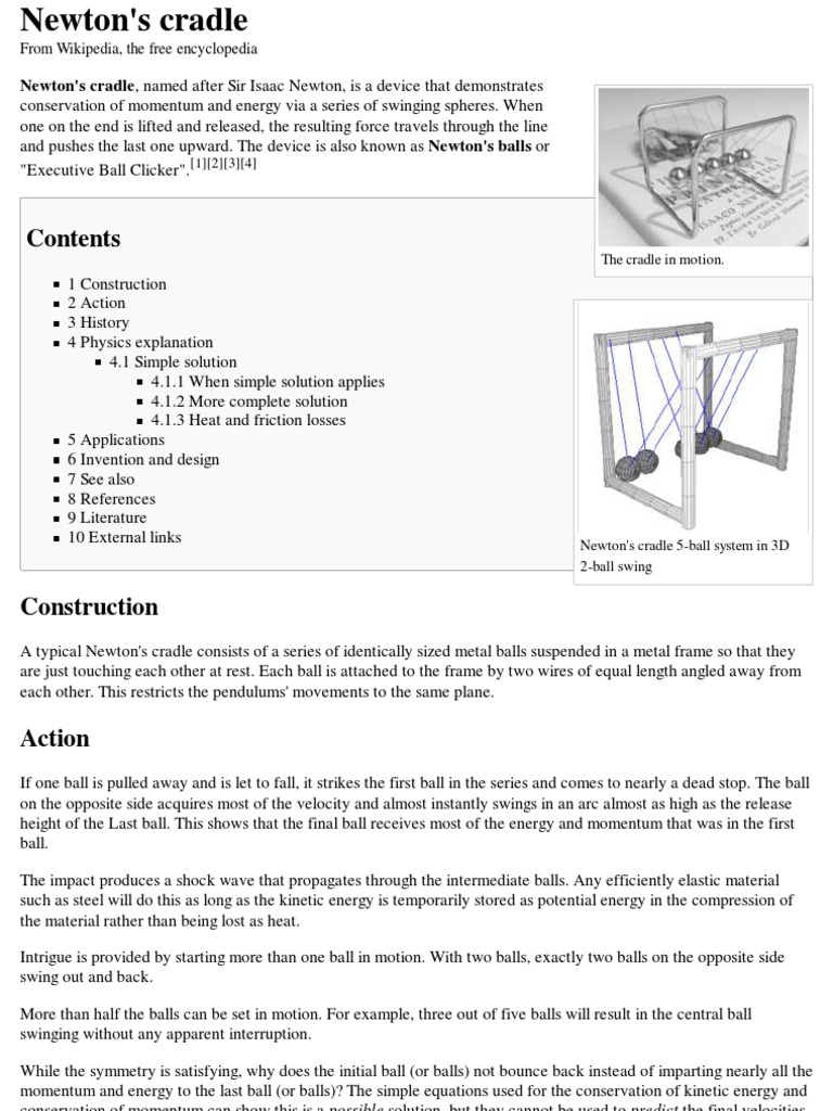 Newton's Cradle | PDF | Collision | Physical Quantities