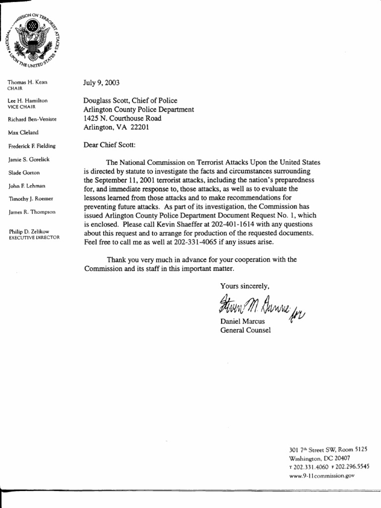 DM B8 Team 8 FDR - 7-9-03 Letter To Scott W Arlington Co PD Document ...