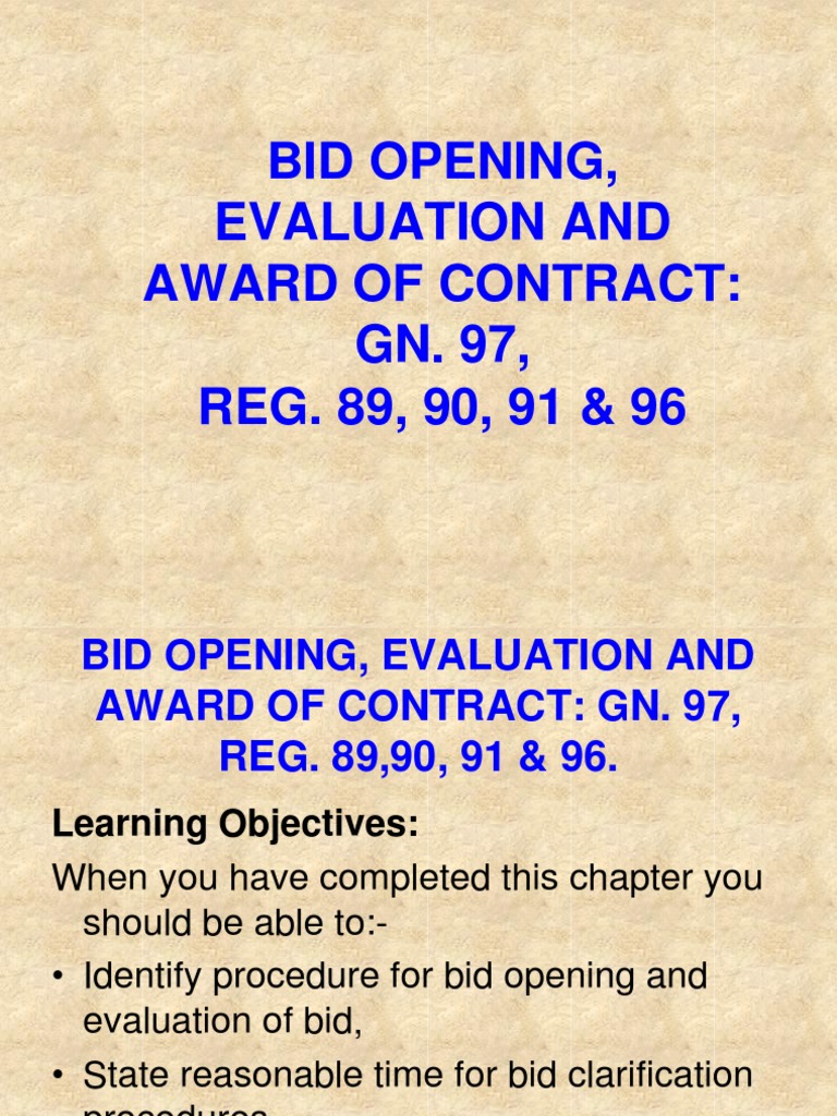 BID_OPENING_AND_EVALUATION | Evaluation | Test (Assessment)