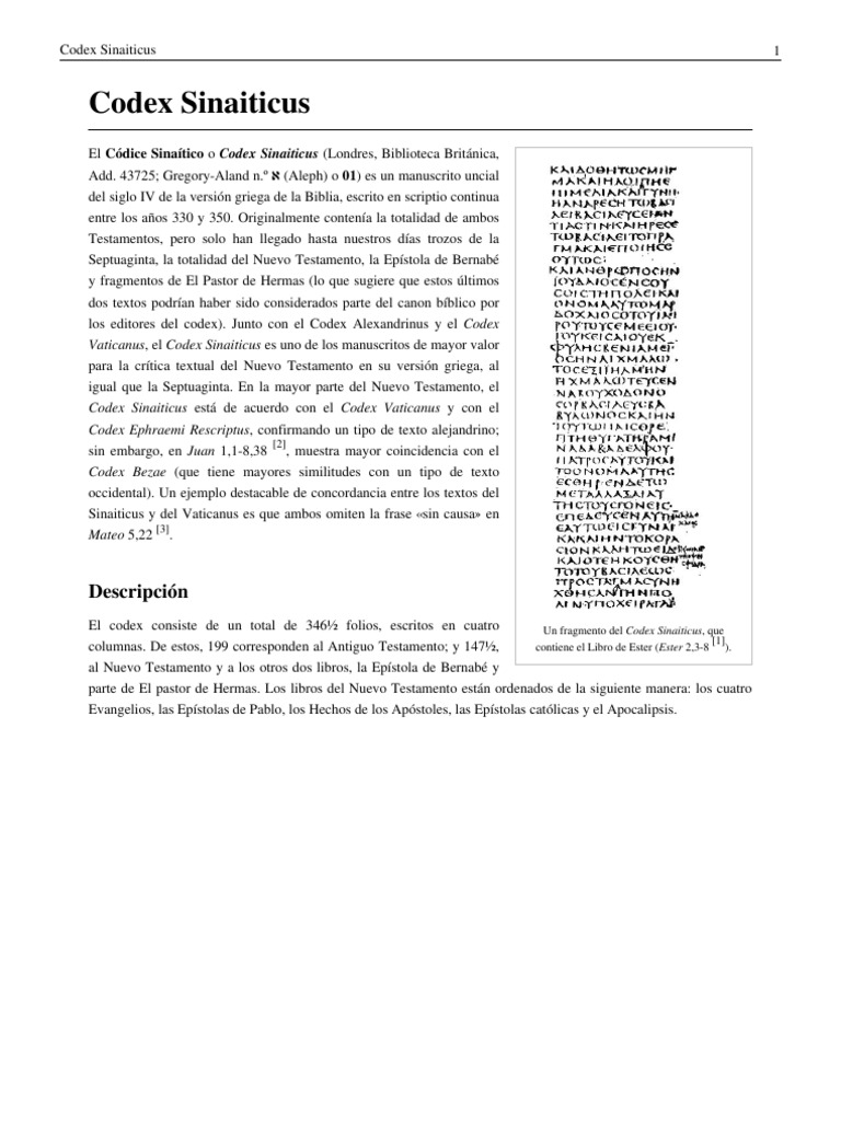 Codex Sinaiticus | PDF | Crítica textual | Literatura antigua