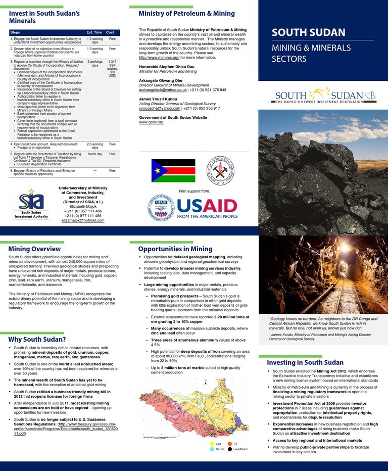 South Sudan Mining Brochure PDF | PDF | South Sudan | Mining