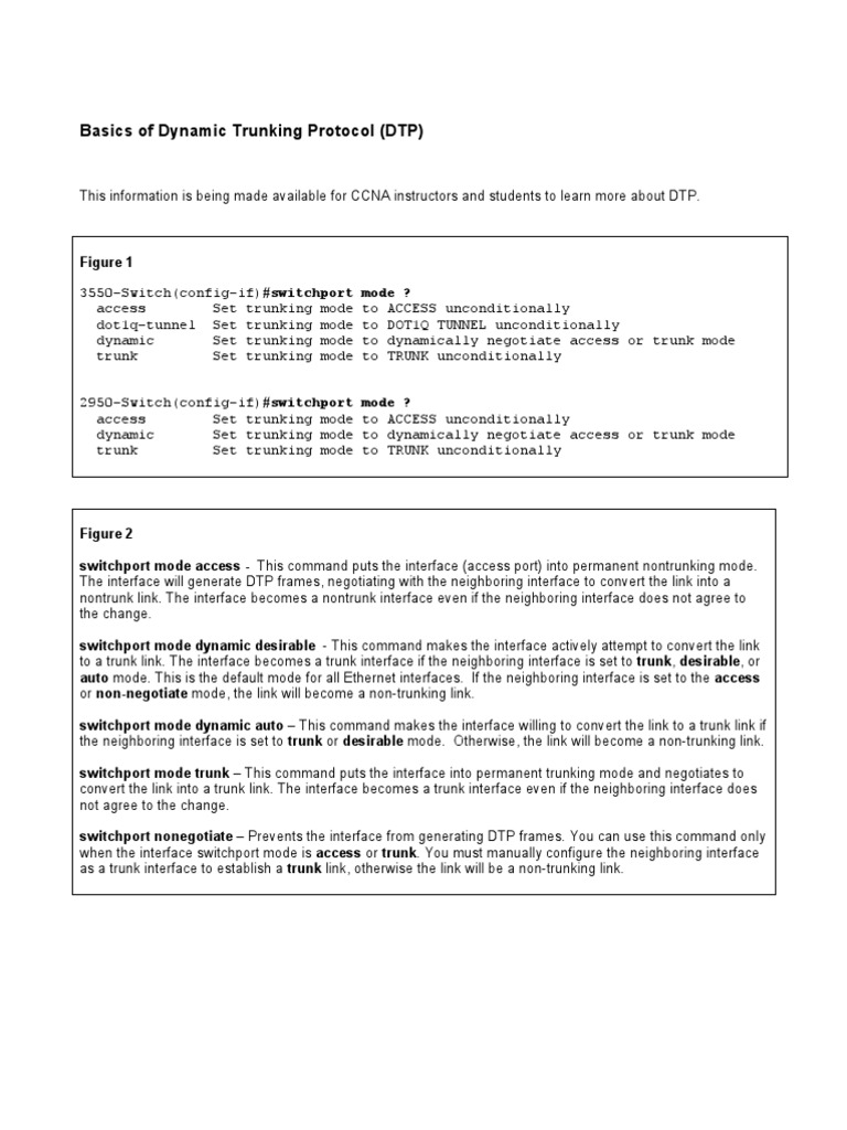 Dynamic Trunking Protocol | PDF