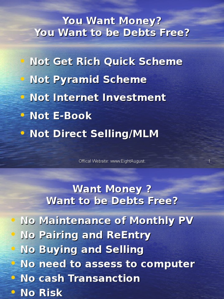 You Want Money? You Want To Be Debts Free? Not Get Rich Quick Scheme ...