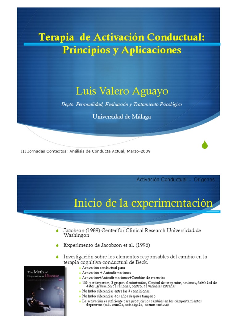 Terapia de Activación Conductual: Guía Práctica | PDF | Depresión ...