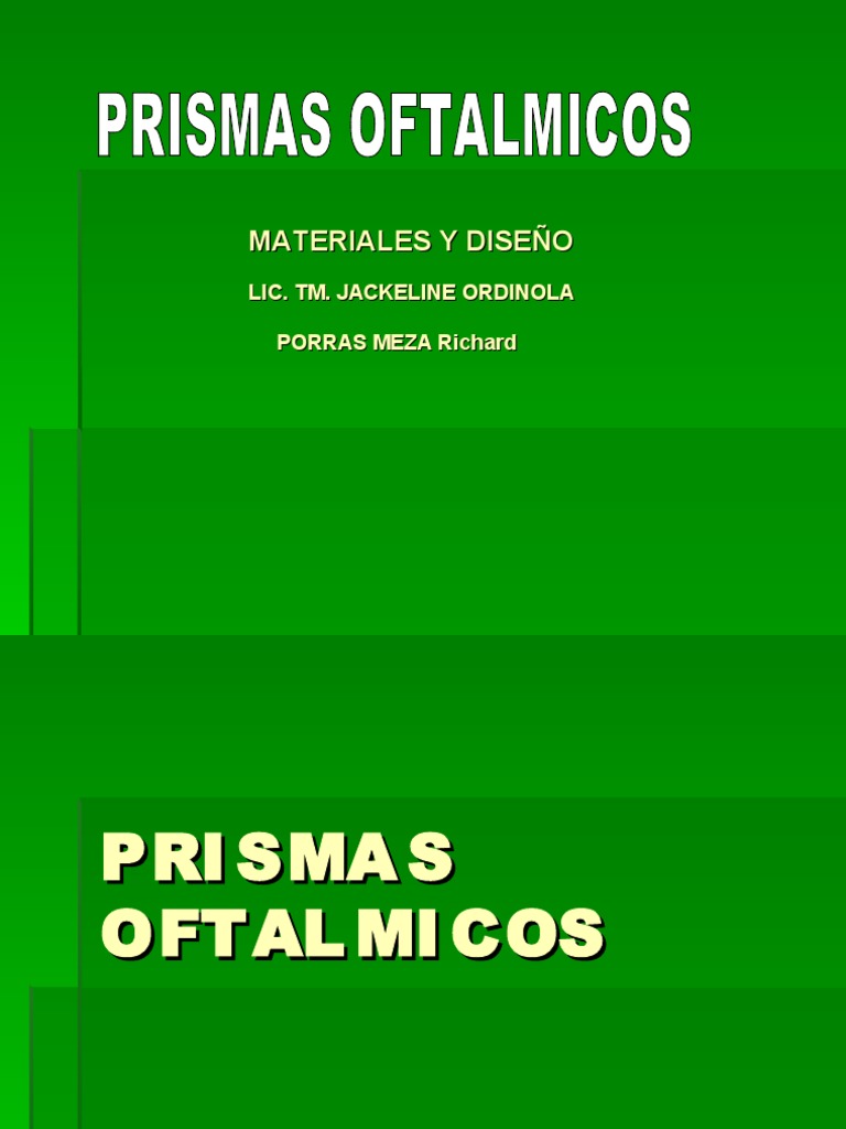 Prismas Oftálmicos y su Aplicación | PDF | Refracción | Prisma