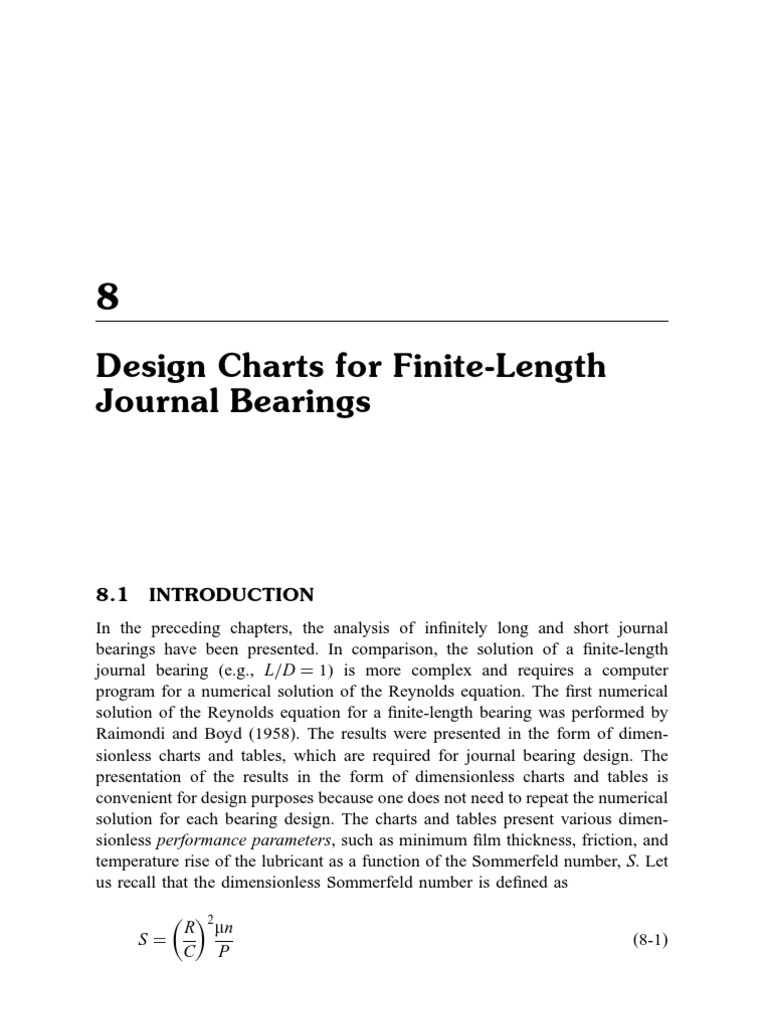 Design Charts For Finite-Length Journal Bearings | PDF | Bearing ...