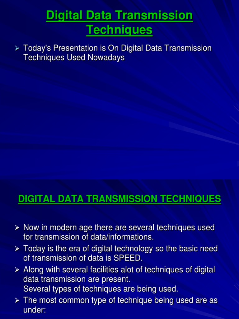 Digital Data Transmission Techniques | PDF | Digital Subscriber Line ...