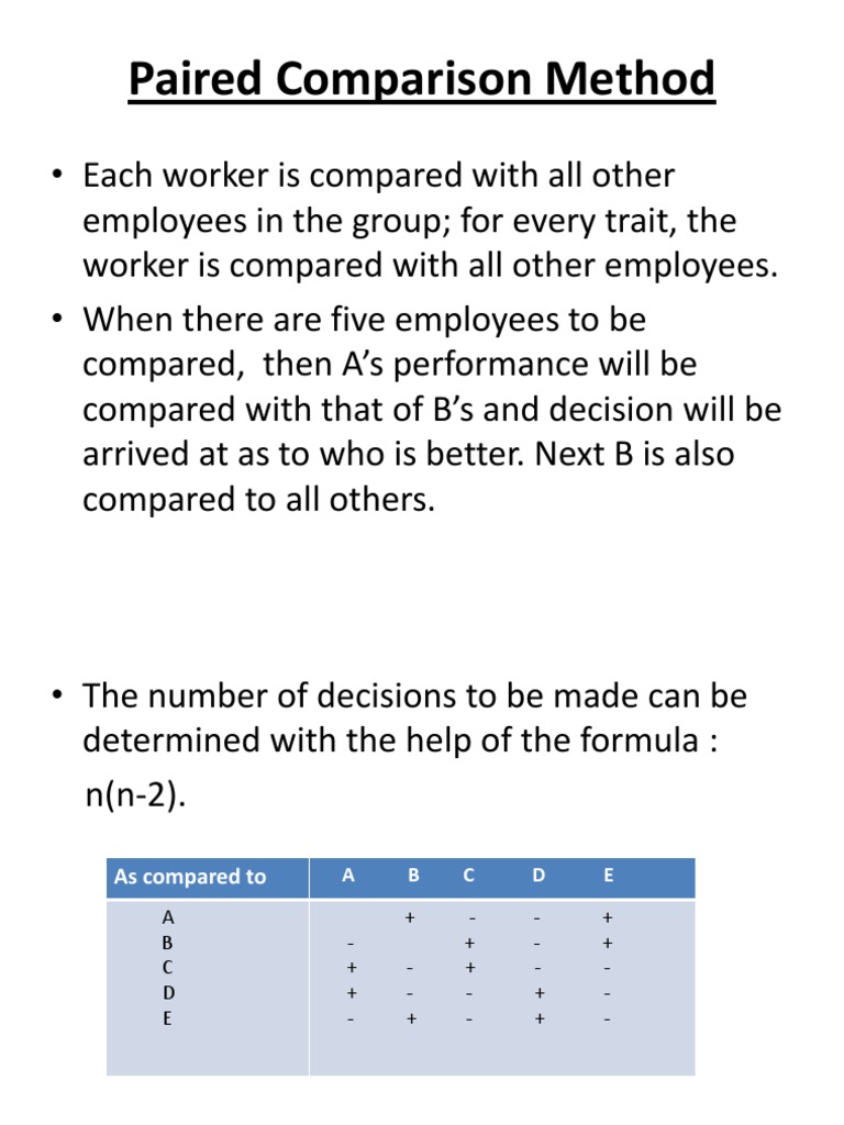 Paired Comparison Method | PDF