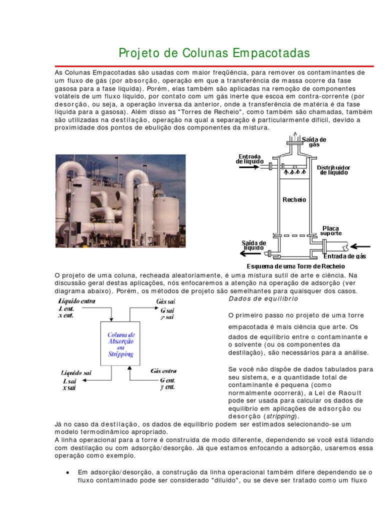 Projeto de Colunas 1 | PDF | Equilíbrio químico | Fases da Matéria